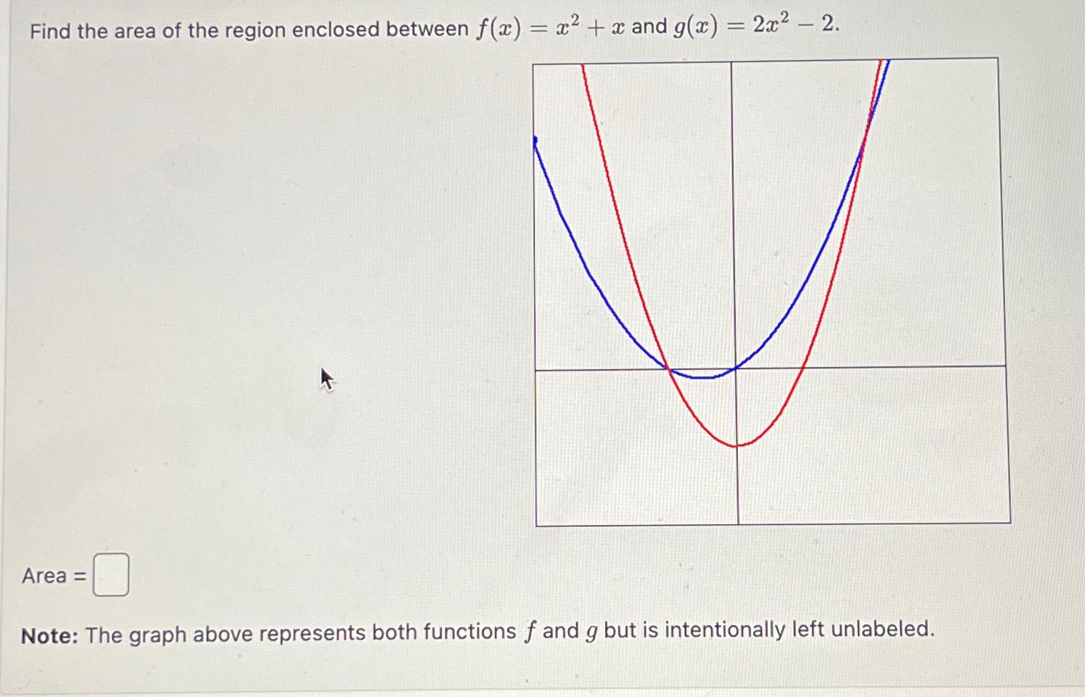 Solved Find the area of the region enclosed between | Chegg.com