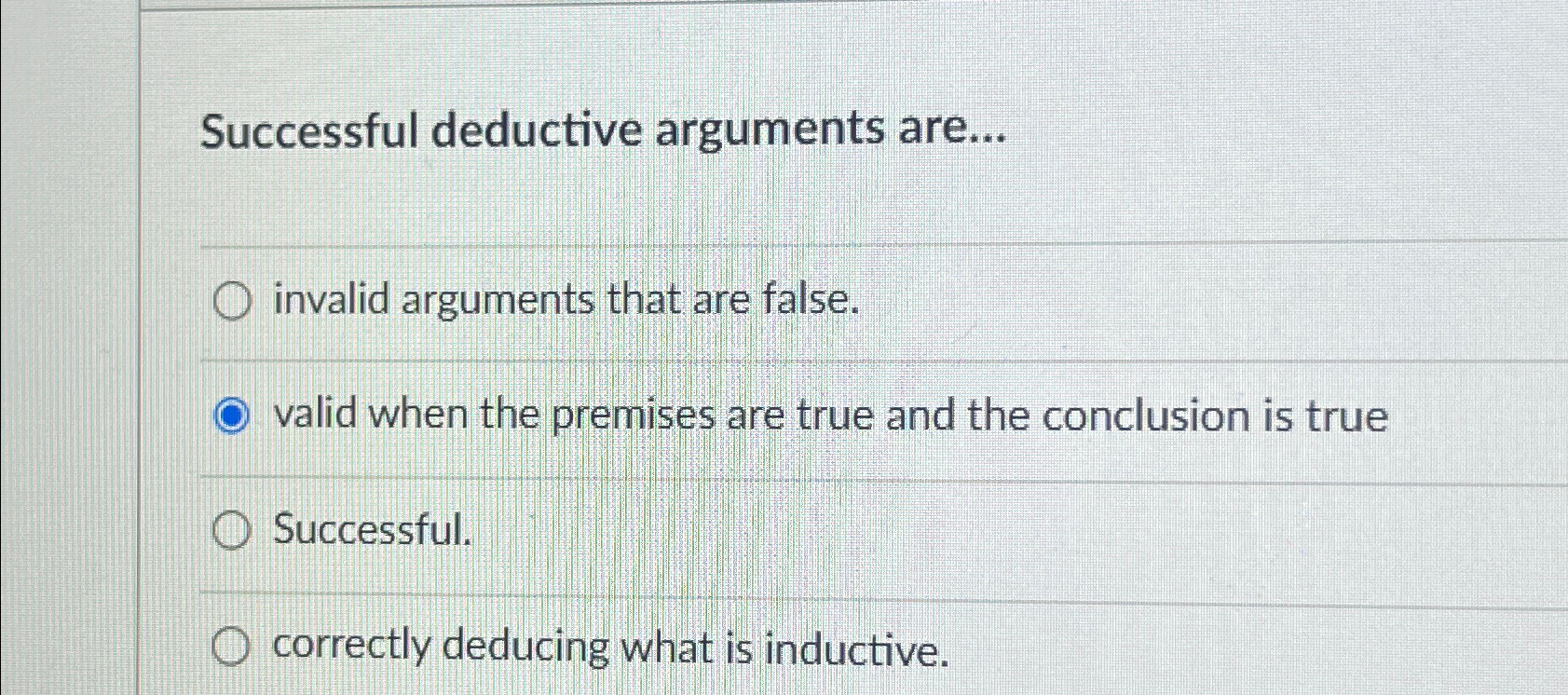 Solved Successful deductive arguments are...invalid | Chegg.com