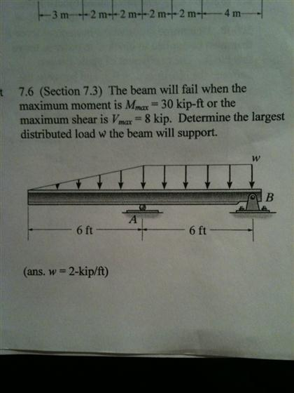 Solved Problem 7.6) The beam will fail when the maximum | Chegg.com