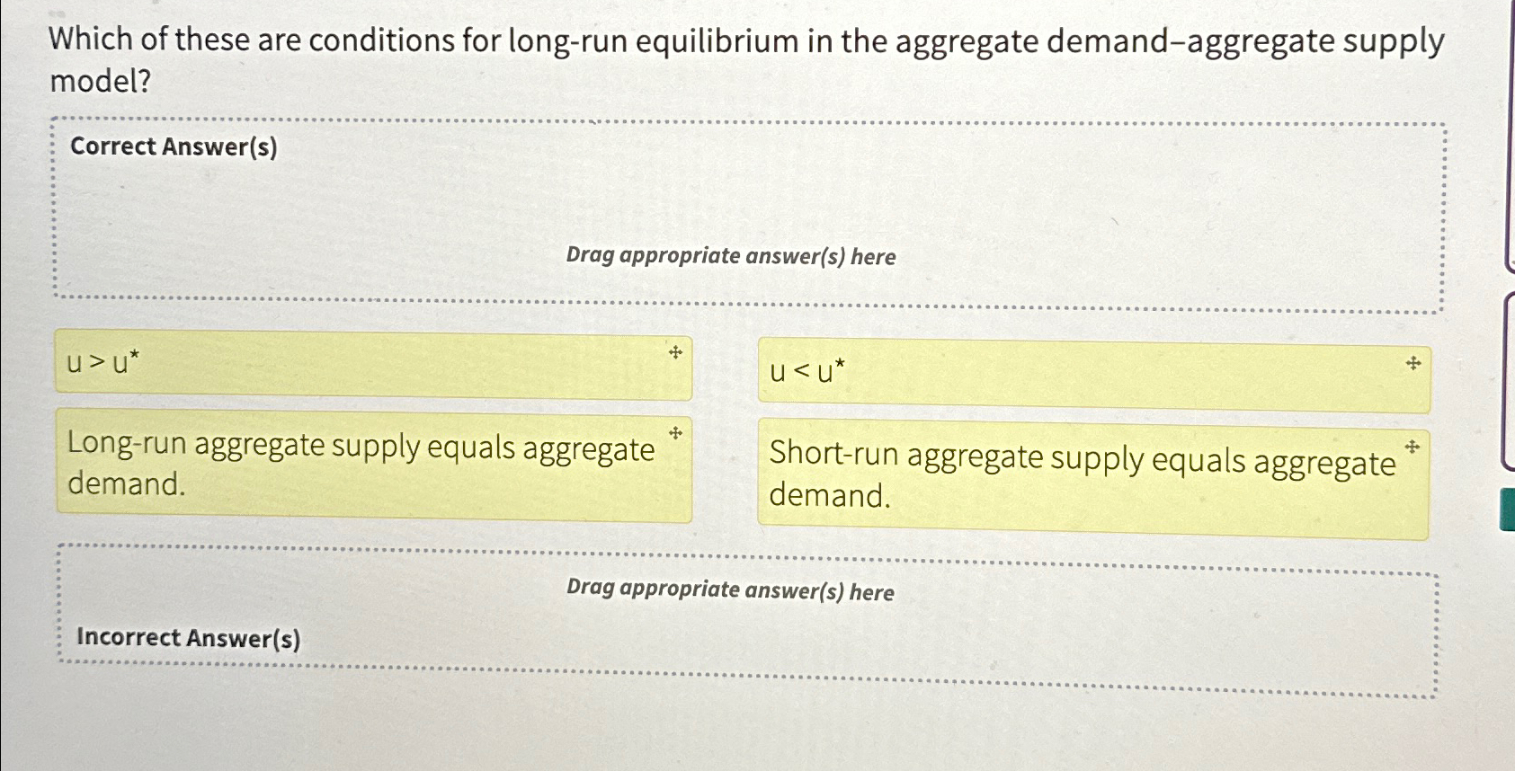 Solved Which of these are conditions for long-run | Chegg.com