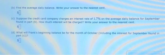 Solved computing the average daily balance,interest , and | Chegg.com