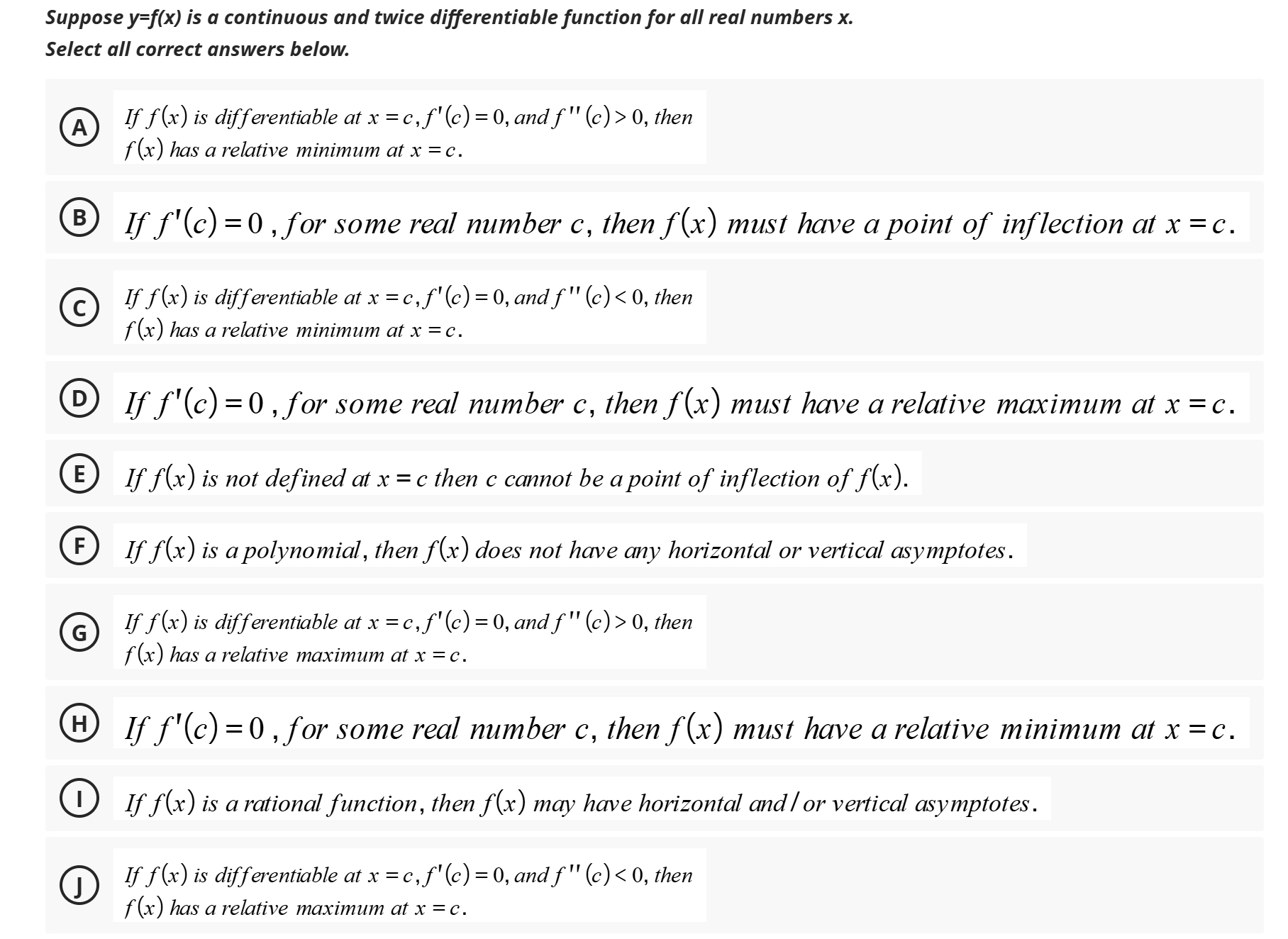 Solved Suppose y=f(x) ﻿is a continuous and twice | Chegg.com
