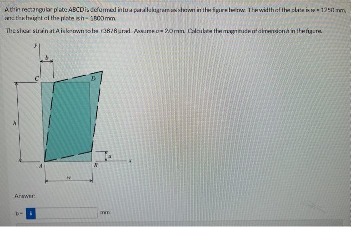 Solved A thin rectangular plate ABCD is deformed into a | Chegg.com