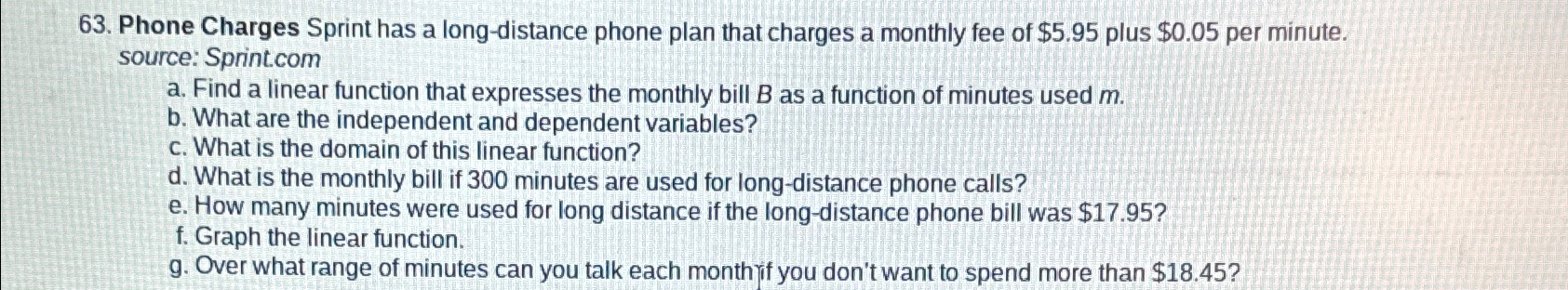 Solved Phone Charges Sprint has a long-distance phone plan | Chegg.com
