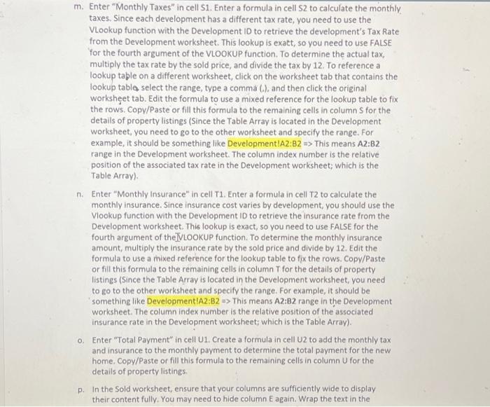 Solved Sold Worksheet The Sold worksheet lists property | Chegg.com