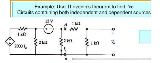 Solved Example: Use Thevenin's theorem to find Vo Circuits | Chegg.com