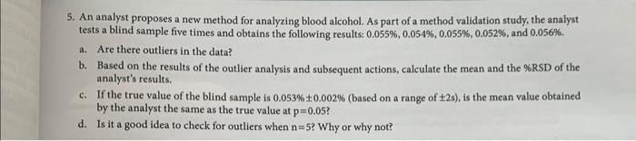Solved 5. An analyst proposes a new method for analyzing | Chegg.com