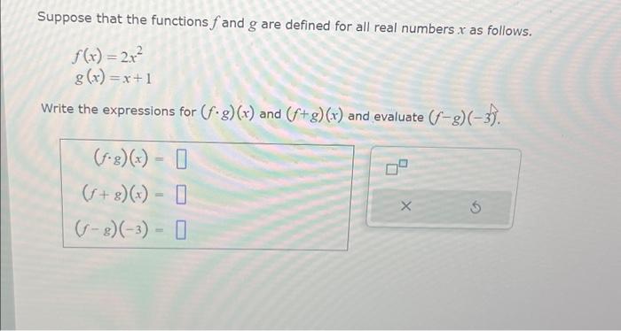 Solved Suppose that the functions fand g are defined for all | Chegg.com
