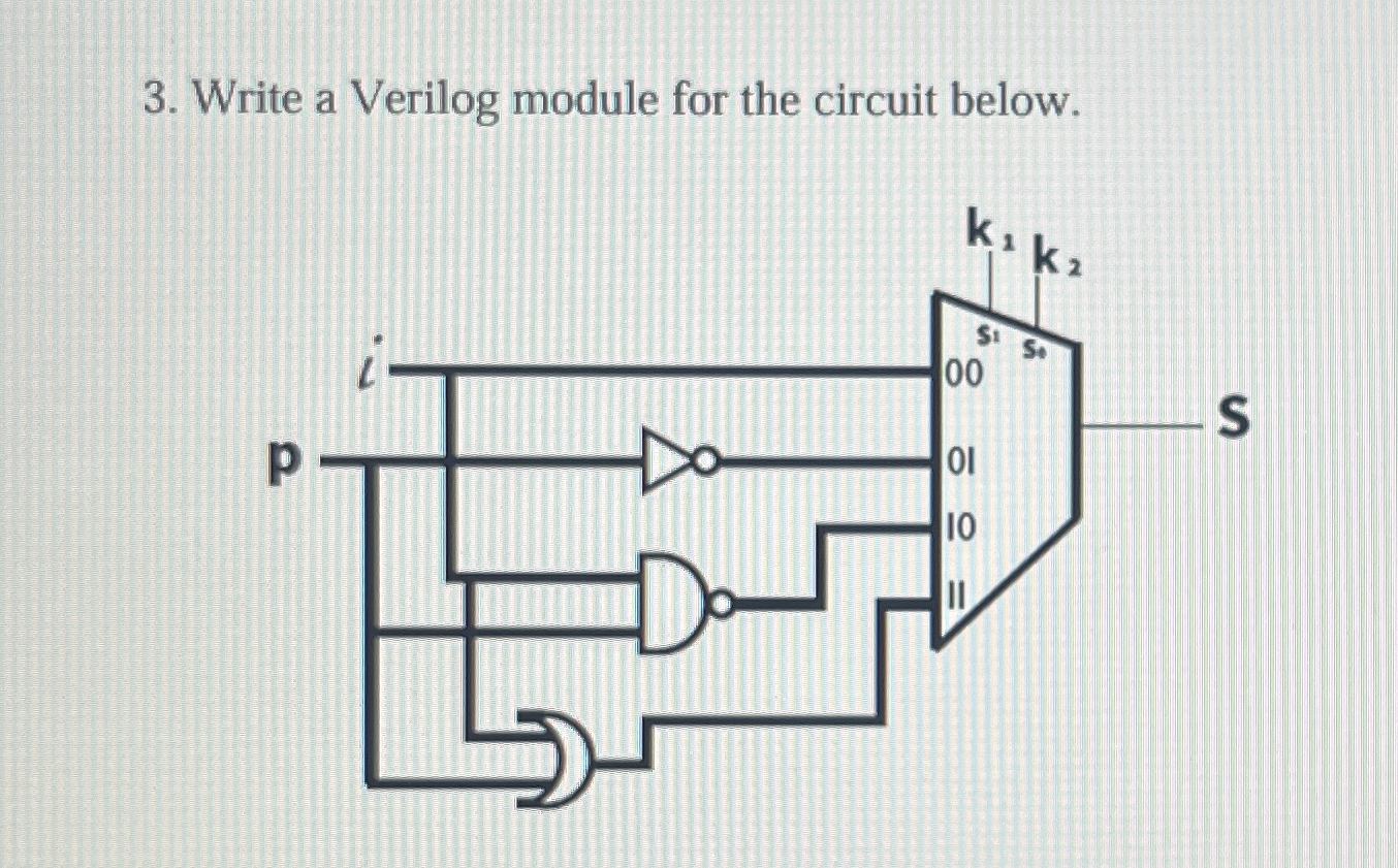 Solved Write A Verilog Module For The Circuit Below