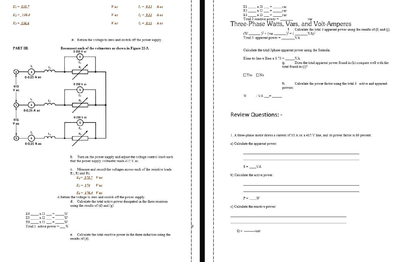 Solved Procedure: - d. Measure and record the voltages | Chegg.com