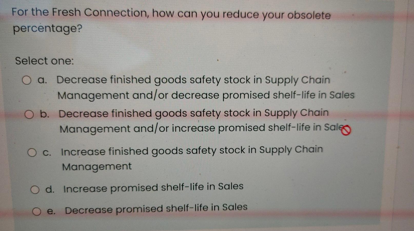 Solved For the Fresh Connection, how can you reduce your | Chegg.com