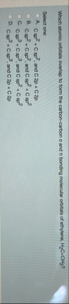 Solved Which atomic orbitals overlap to form the | Chegg.com