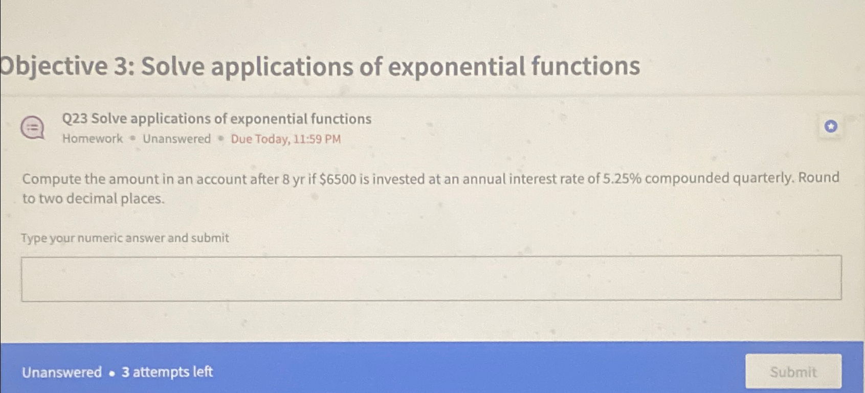 Solved Objective 3: Solve applications of exponential | Chegg.com