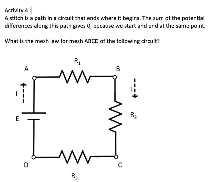Solved Activity 4: A stitch is a path in a circuit that ends | Chegg.com