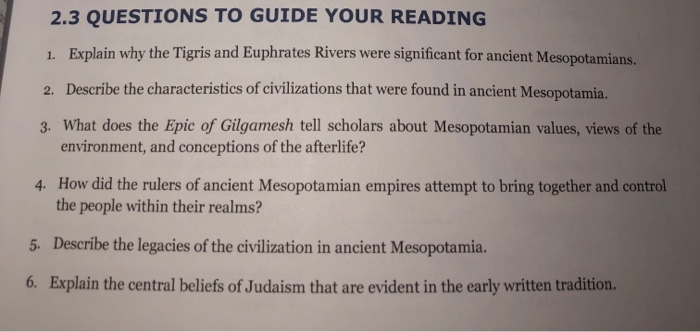 Solved 2.3 QUESTIONS TO GUIDE YOUR READING 1. Explain why | Chegg.com