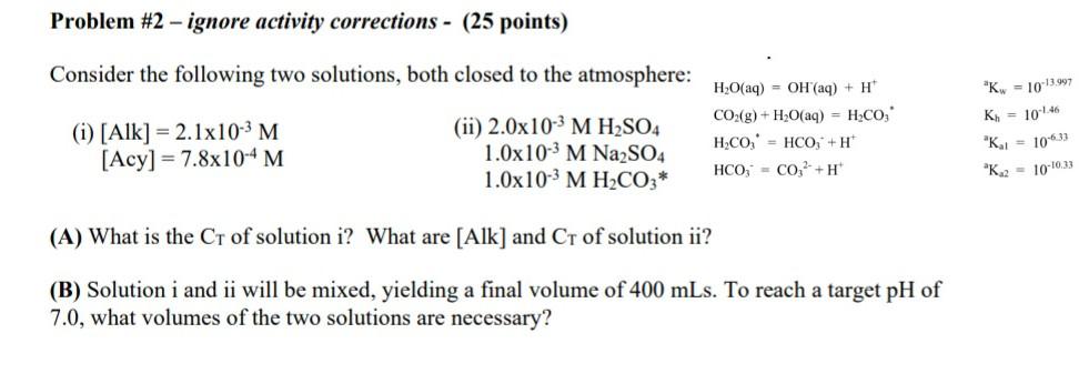 Solved Problem #2 - ignore activity corrections - (25 | Chegg.com