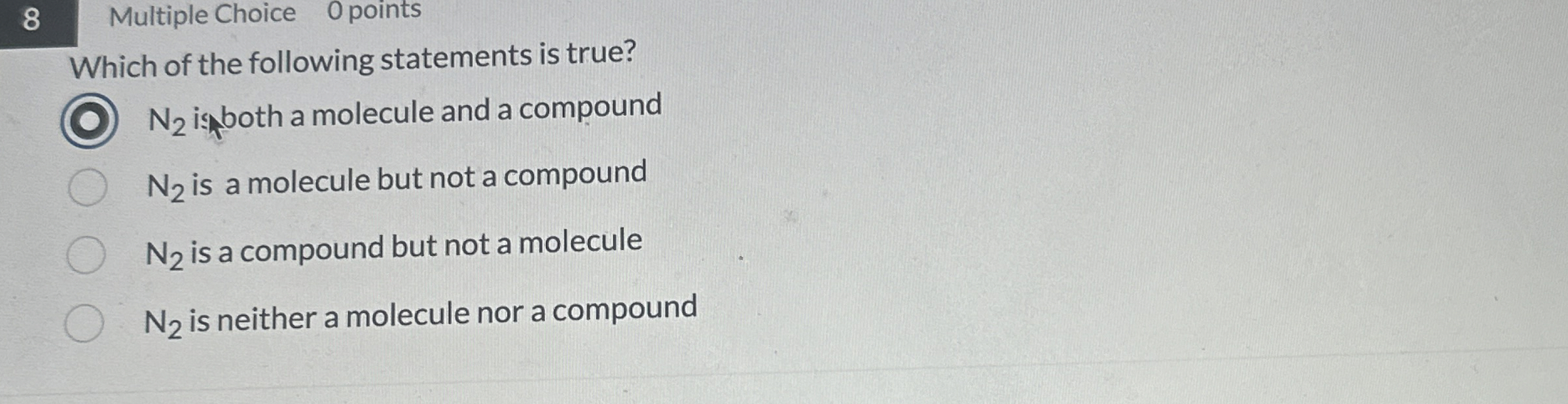 Solved 8 ﻿Multiple Choice0 ﻿pointsWhich of the following | Chegg.com