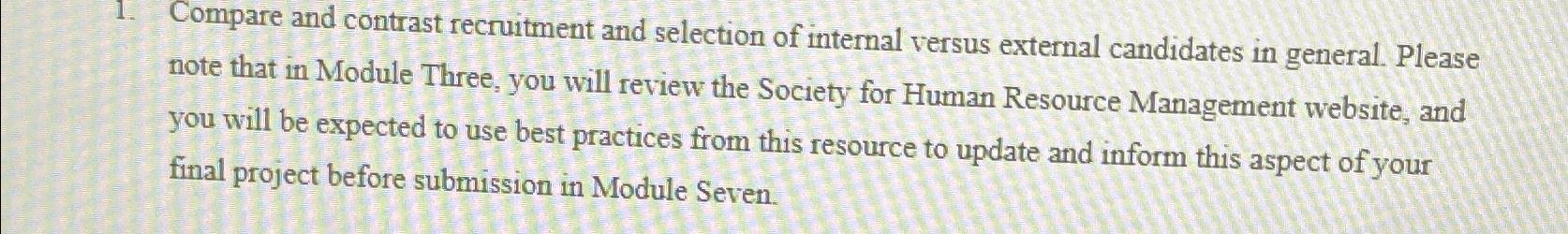 Solved Compare and contrast recruitment and selection of | Chegg.com