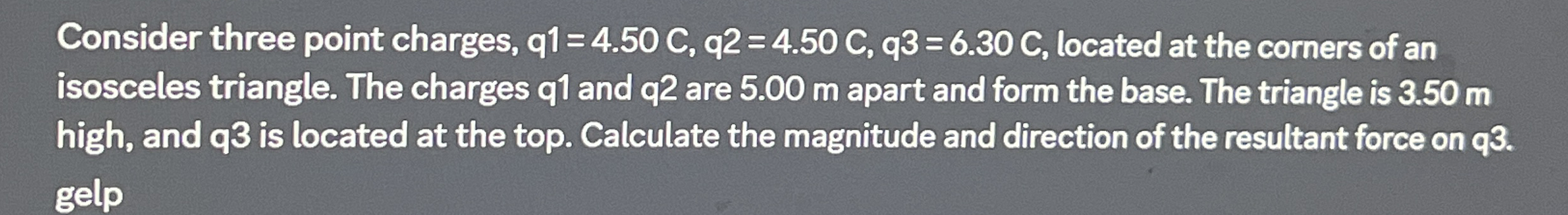 Solved Consider three point charges, | Chegg.com