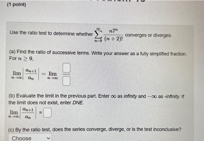 Solved Use the ratio test to determine whether | Chegg.com