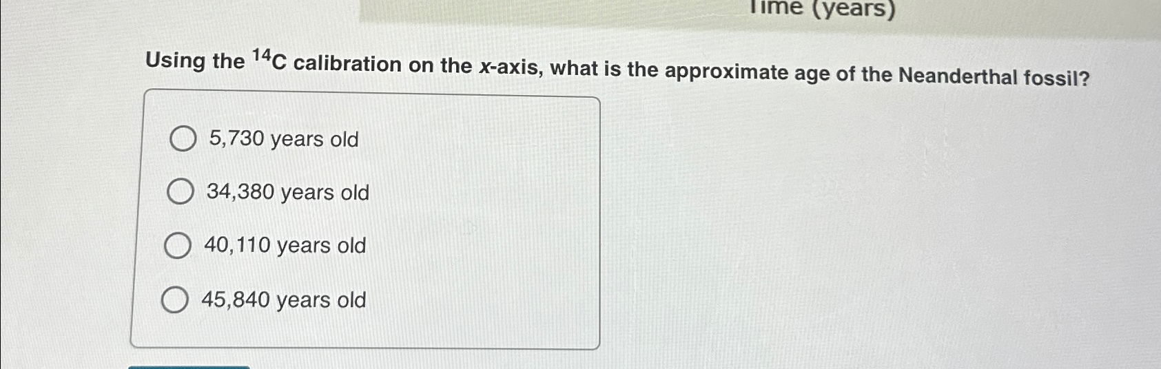 Solved Using the ?14C ﻿calibration on the x-axis, what is | Chegg.com