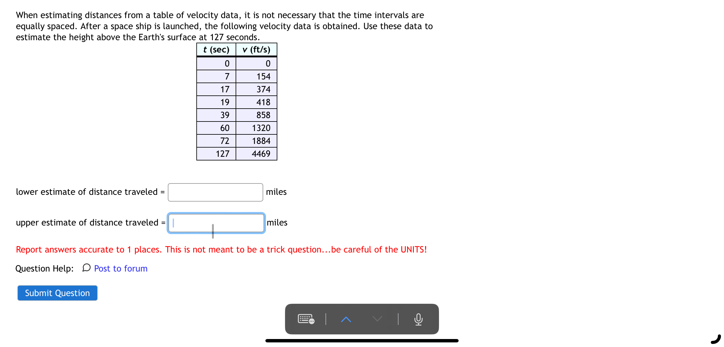 Solved When estimating distances from a table of velocity | Chegg.com