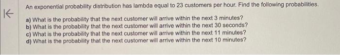 Solved An exponential probability distribution has lambda | Chegg.com