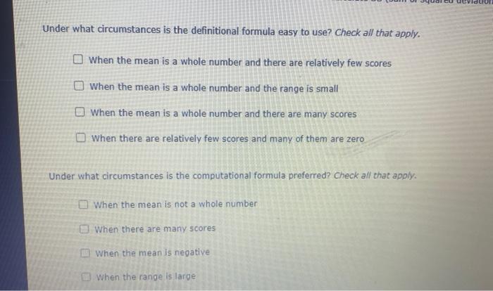 Solved Under what circumstances is the definitional formula | Chegg.com