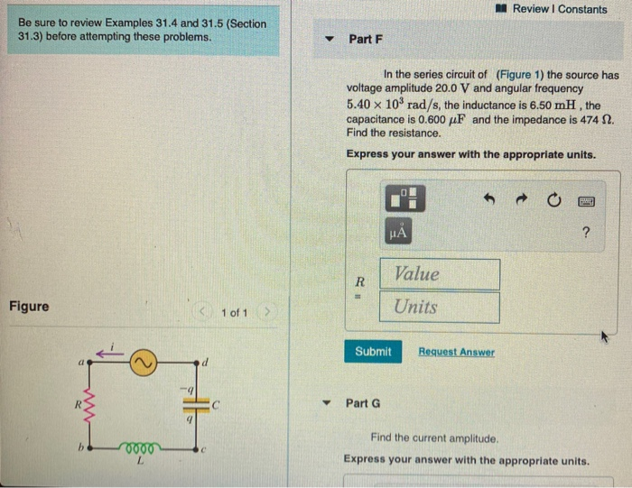 Solved Review Constants Be sure to review Examples 31.4 and | Chegg.com