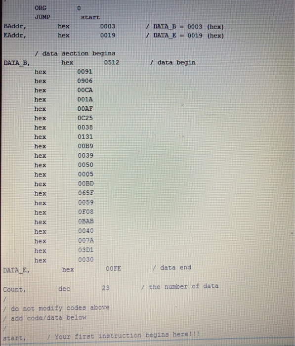 in marie simulator, write assembly language code to | Chegg.com