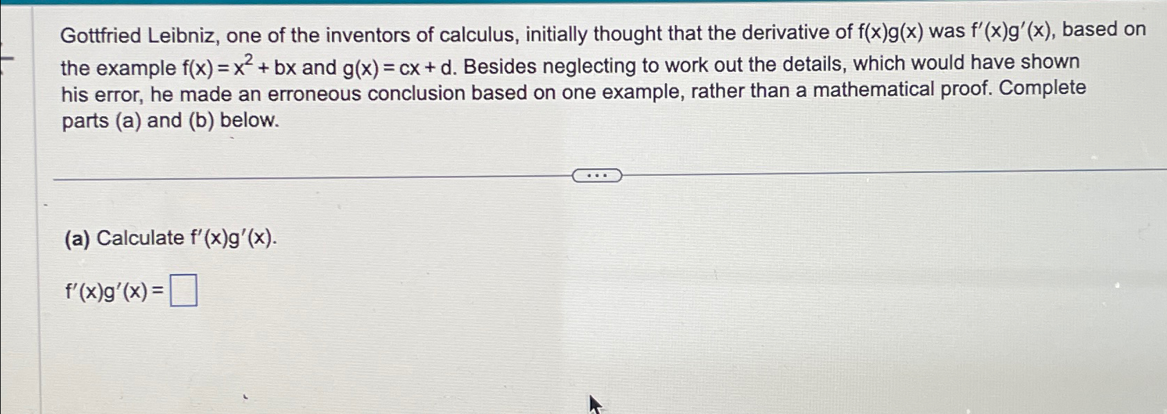Solved Gottfried Leibniz, one of the inventors of calculus, | Chegg.com