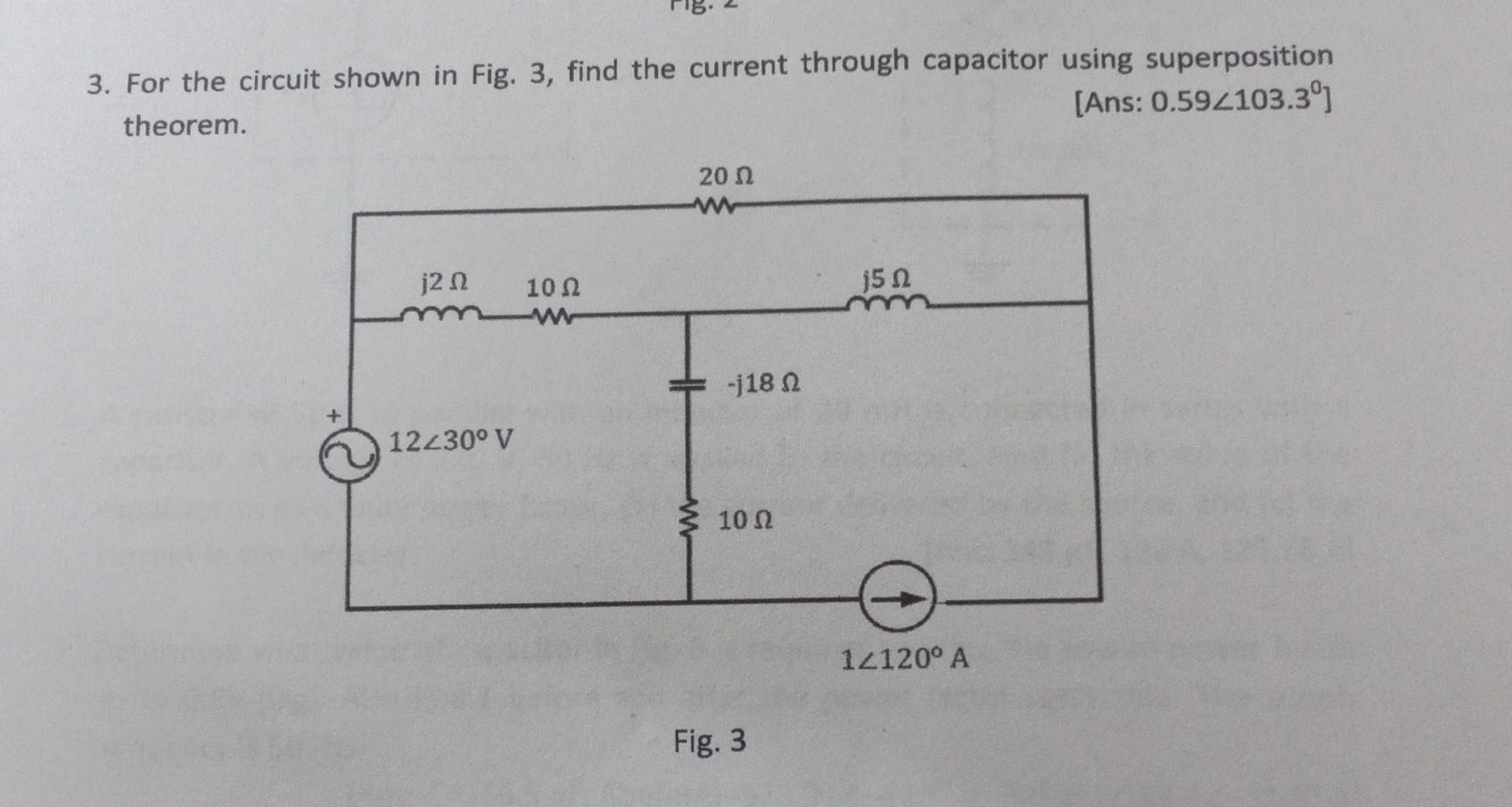 Solved 3. For the circuit shown in Fig. 3, find the current | Chegg.com