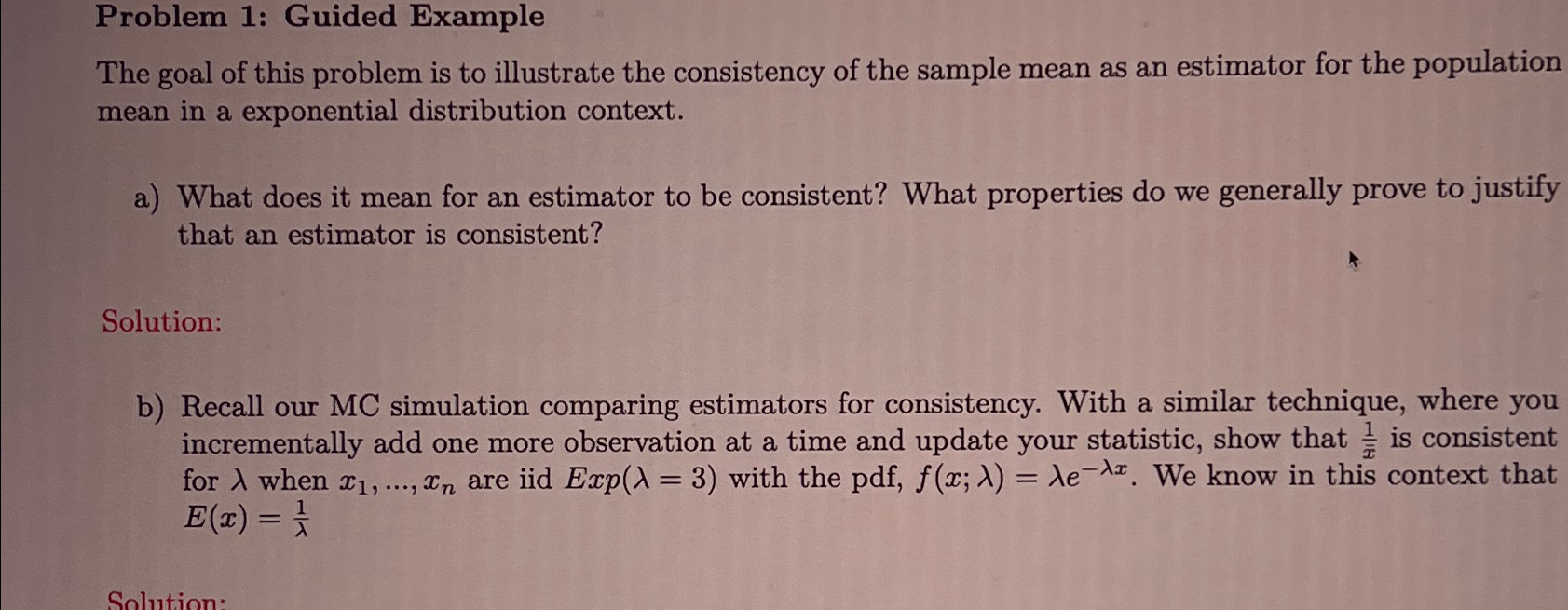 Solved Problem 1: Guided ExampleThe goal of this problem is | Chegg.com