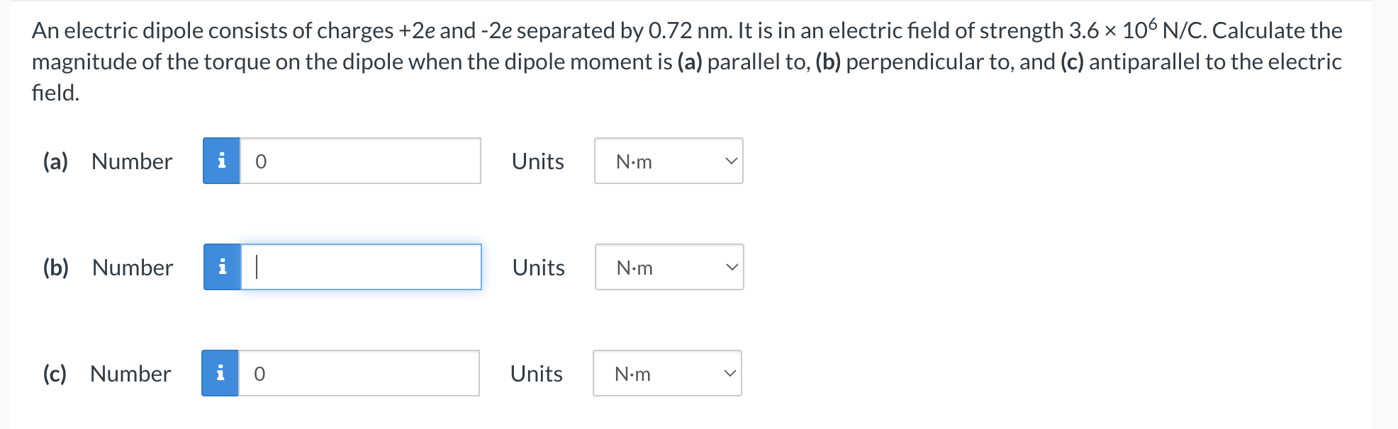Solved An electric dipole consists of charges +2e ﻿and -2e | Chegg.com