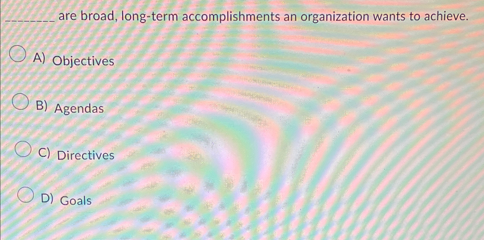 Solved are broad, long-term accomplishments an organization | Chegg.com