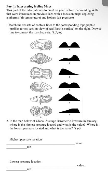 Solved Part 1: Interpreting Isoline Maps This part of the | Chegg.com