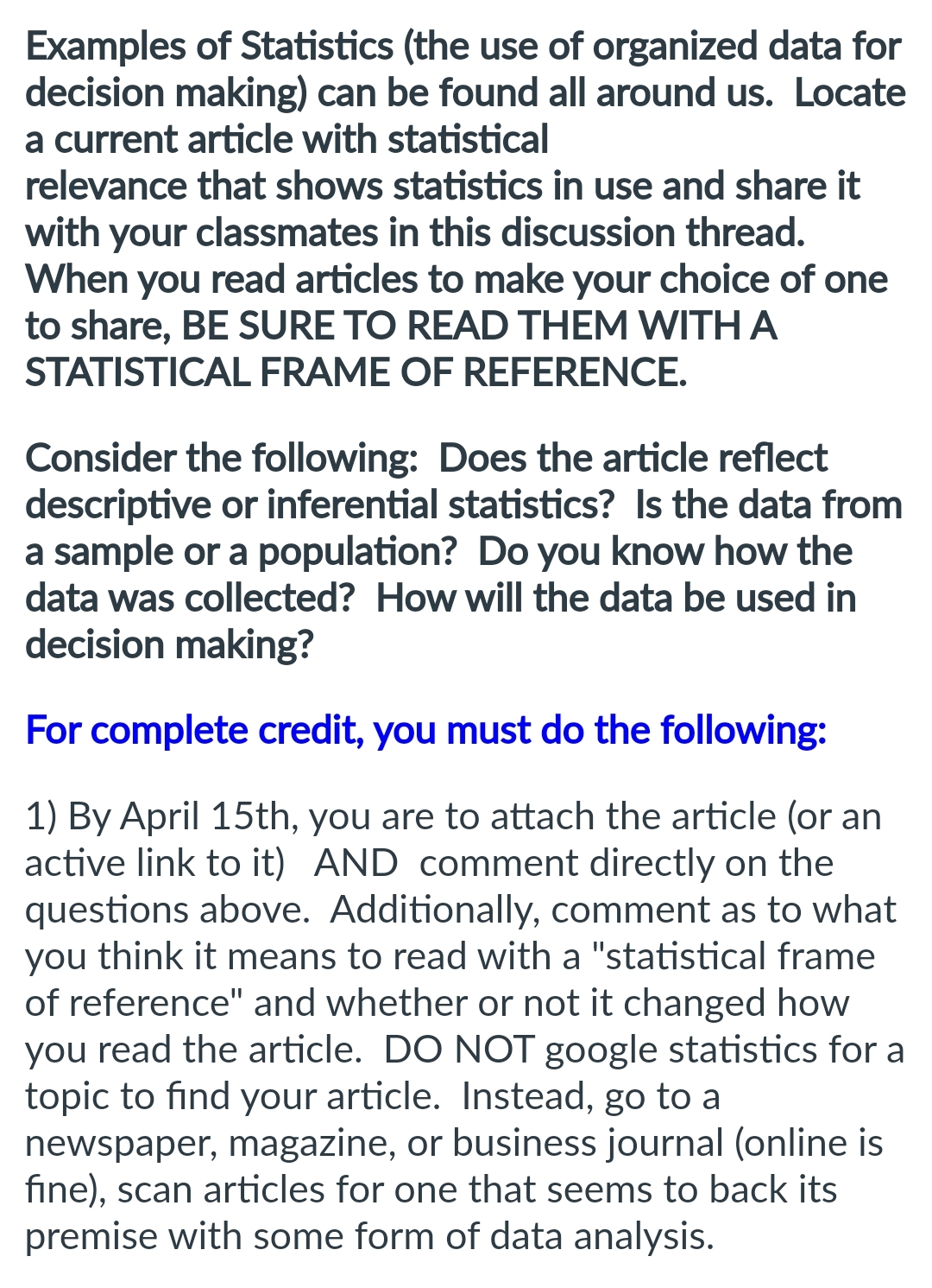 Solved Examples of Statistics (the use of organized data for | Chegg.com