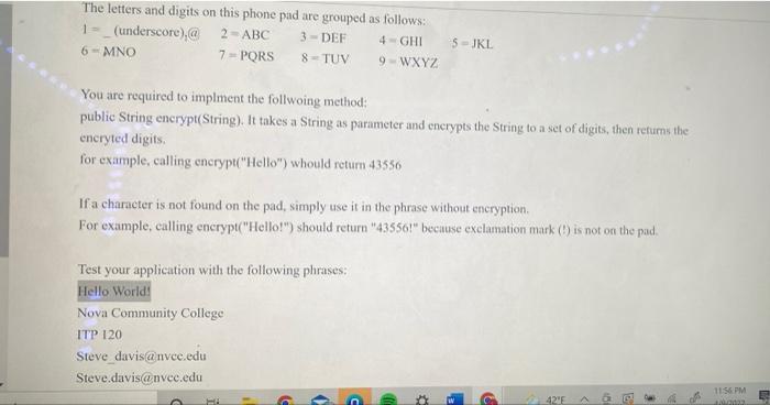 Solved Develop a java application (Encryption java) to | Chegg.com
