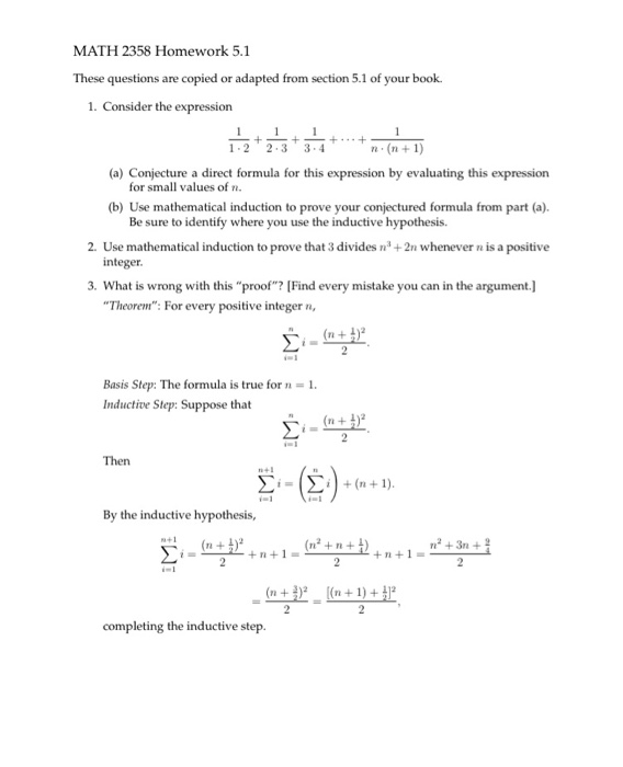 Solved MATH 2358 Homework 5.1 These questions are copied or | Chegg.com