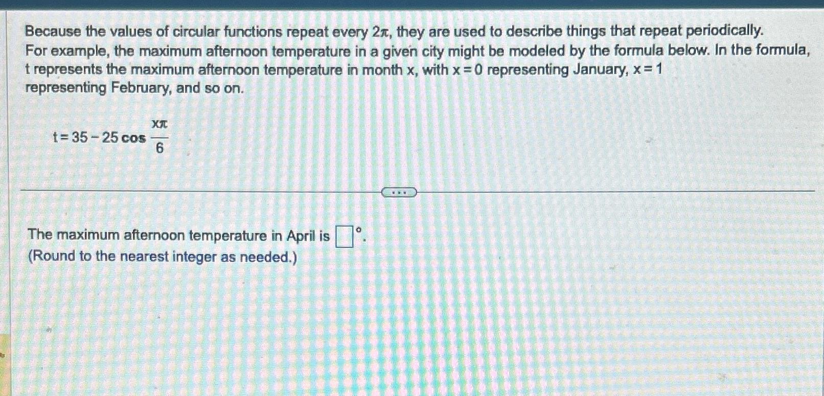 Solved Because the values of circular functions repeat every | Chegg.com
