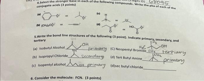 Solved 4.Select the stronger base in each of the following | Chegg.com