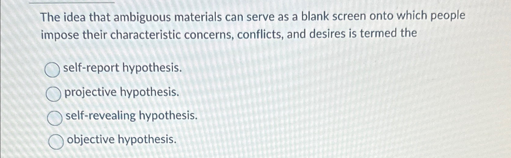 Solved The idea that ambiguous materials can serve as a | Chegg.com