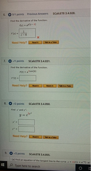 Solved SCalcET8 3.4.028. Previous Answers 6. +0/1 points | Chegg.com