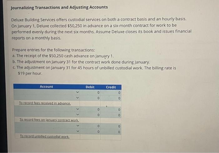 Solved Journalizing Transactions and Adjusting Accounts | Chegg.com