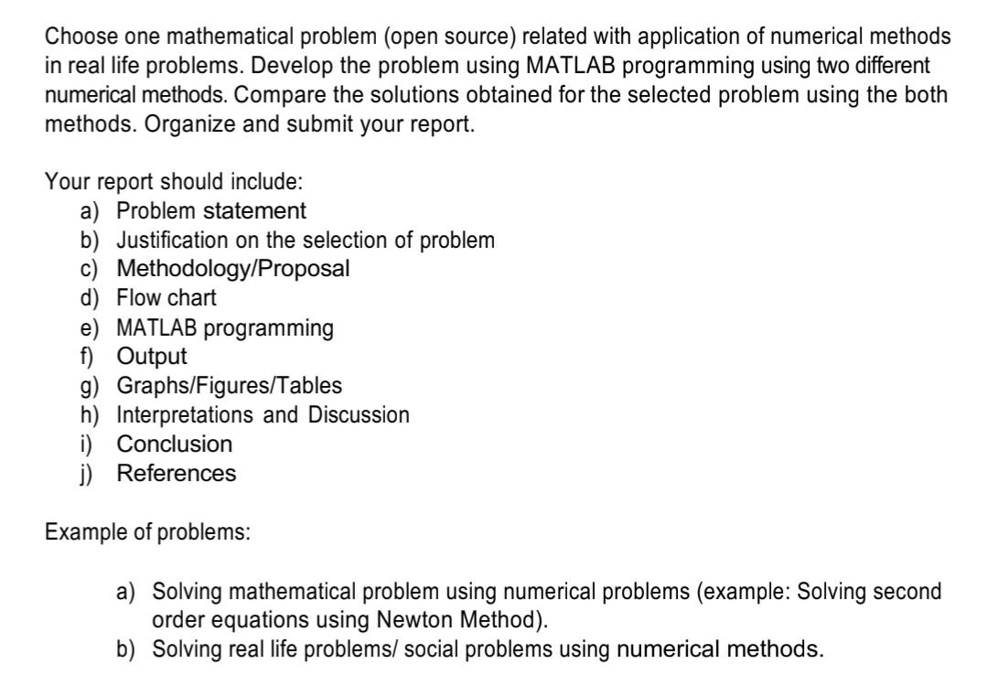 Solved Choose one mathematical problem (open source) related | Chegg.com