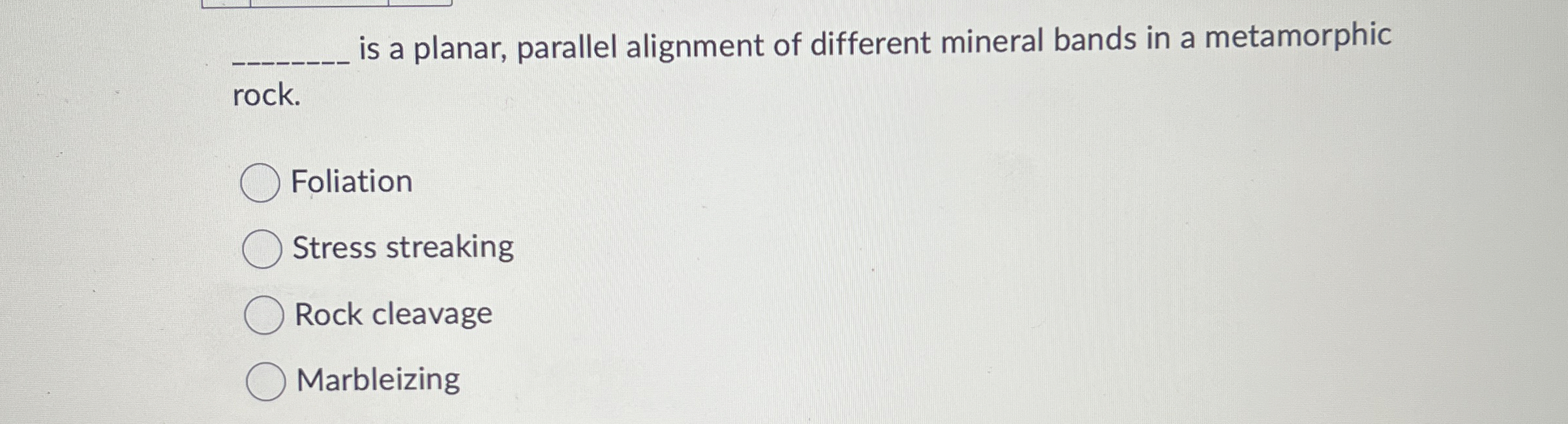 Solved is a planar, parallel alignment of different mineral | Chegg.com