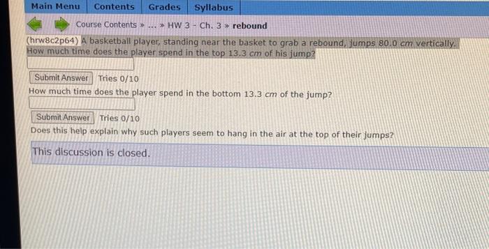 Solved Main Menu Contents Grades Syllabus Course Contents >> | Chegg.com