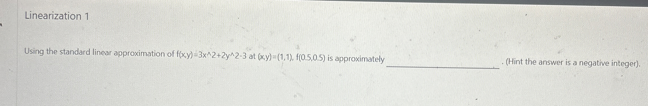 Solved Linearization 1using The Standard Linear