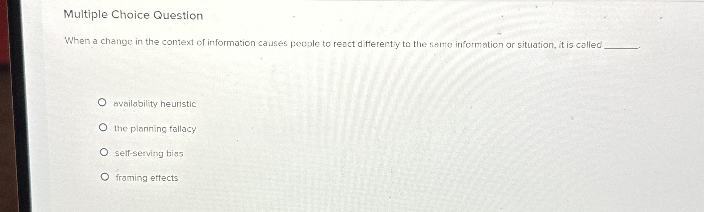 Solved Multiple Choice QuestionWhen a change in the context | Chegg.com