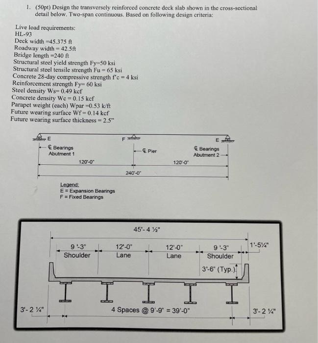 Solved 1. (50pt) Design the transversely reinforced concrete | Chegg.com